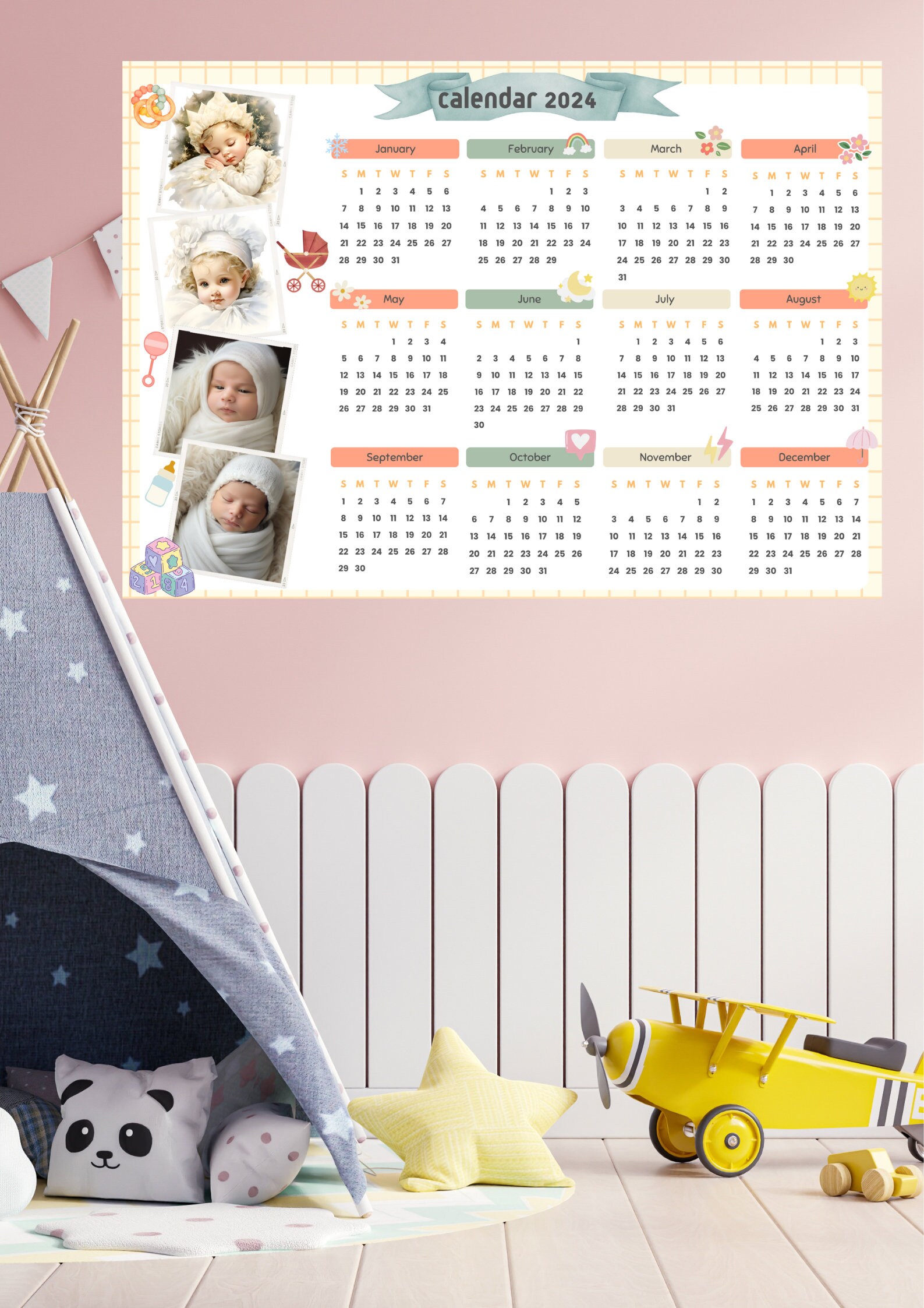 Personalized 2024 Yearly Photo Calendar Wall Calendar Custom Gift for ...