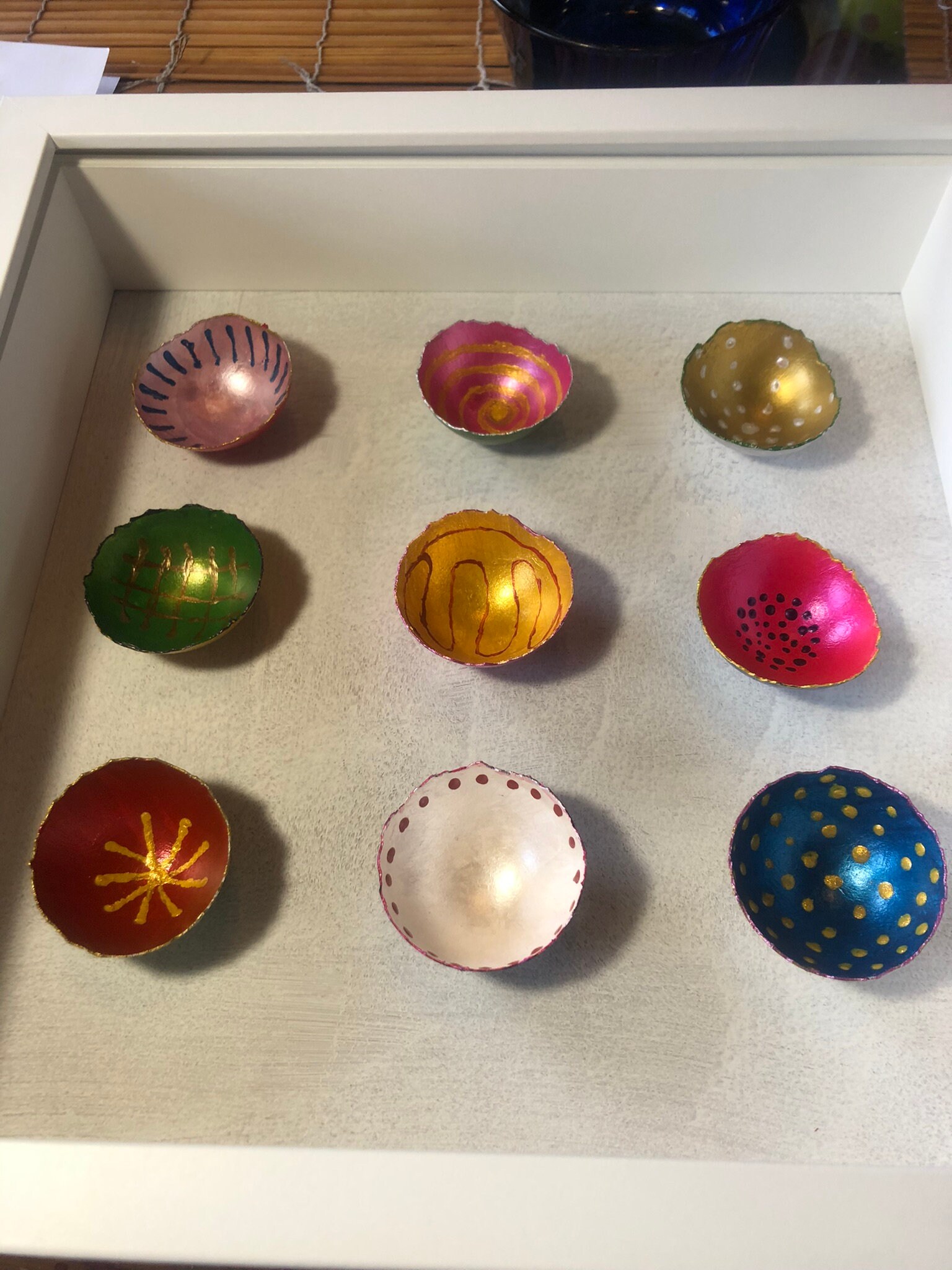 Colorful 3D Egg Shell Artwork in Deep Frame Box - Etsy