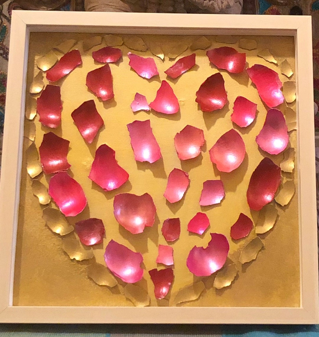 Eggshell Heart, Hand Made, Framed Wall Art: Eggshell Collage in the ...