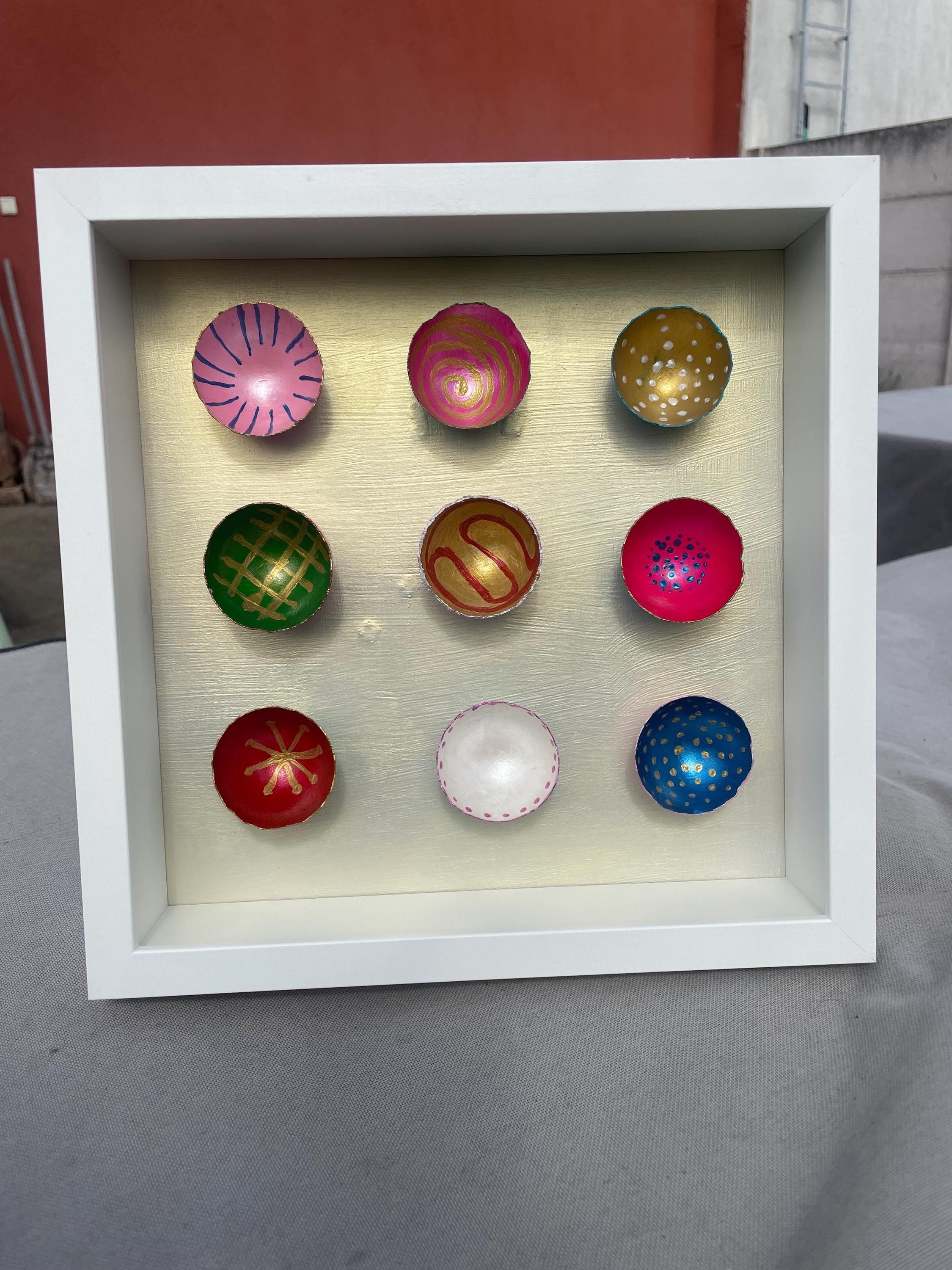 Colorful 3D Egg Shell Artwork in Deep Frame Box - Etsy