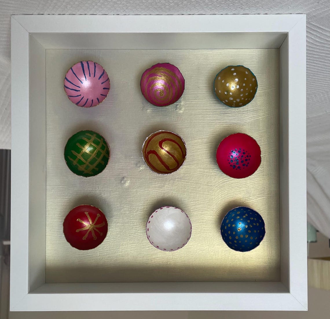 Colorful 3D Egg Shell Artwork in Deep Frame Box - Etsy