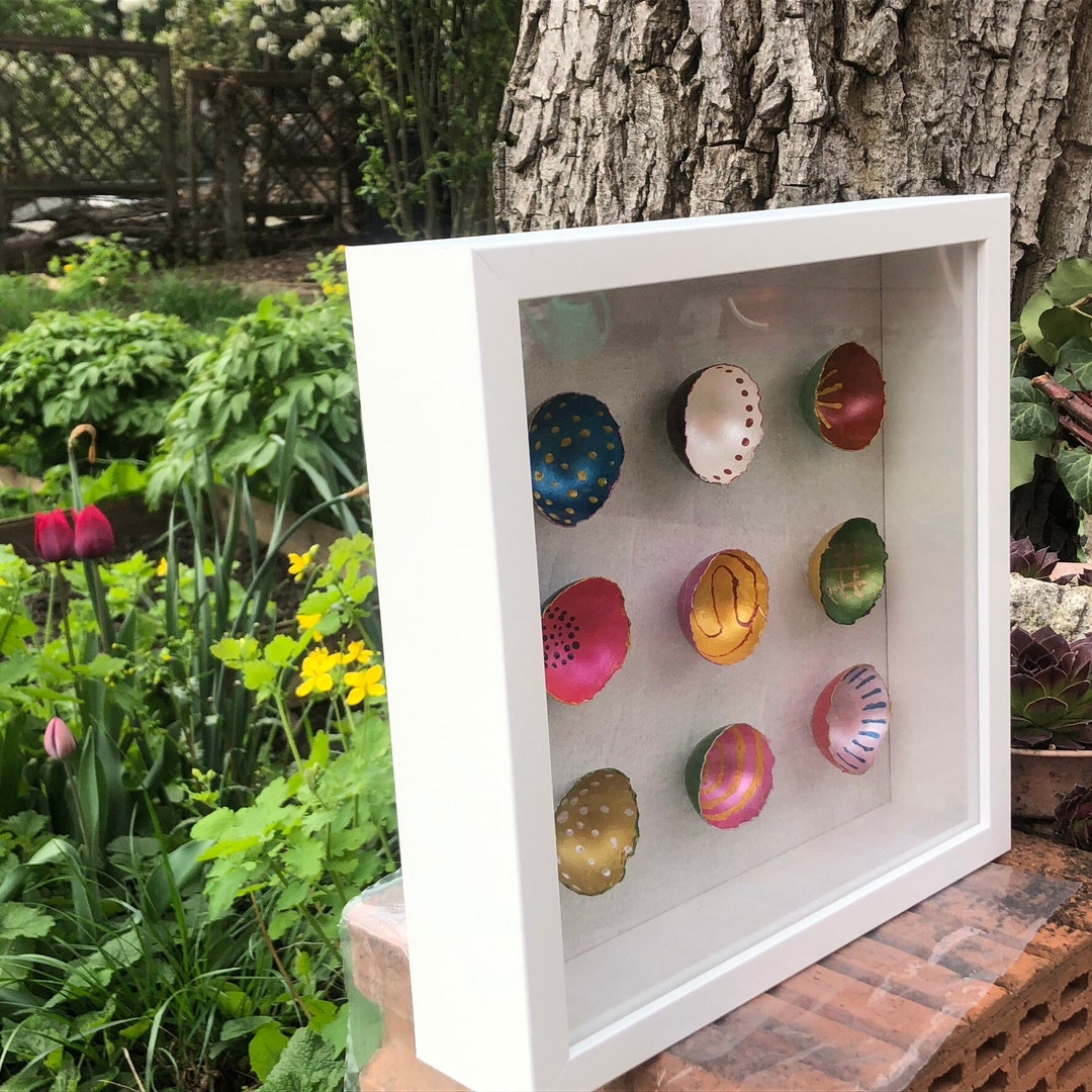 Colorful 3D Egg Shell Artwork in Deep Frame Box - Etsy