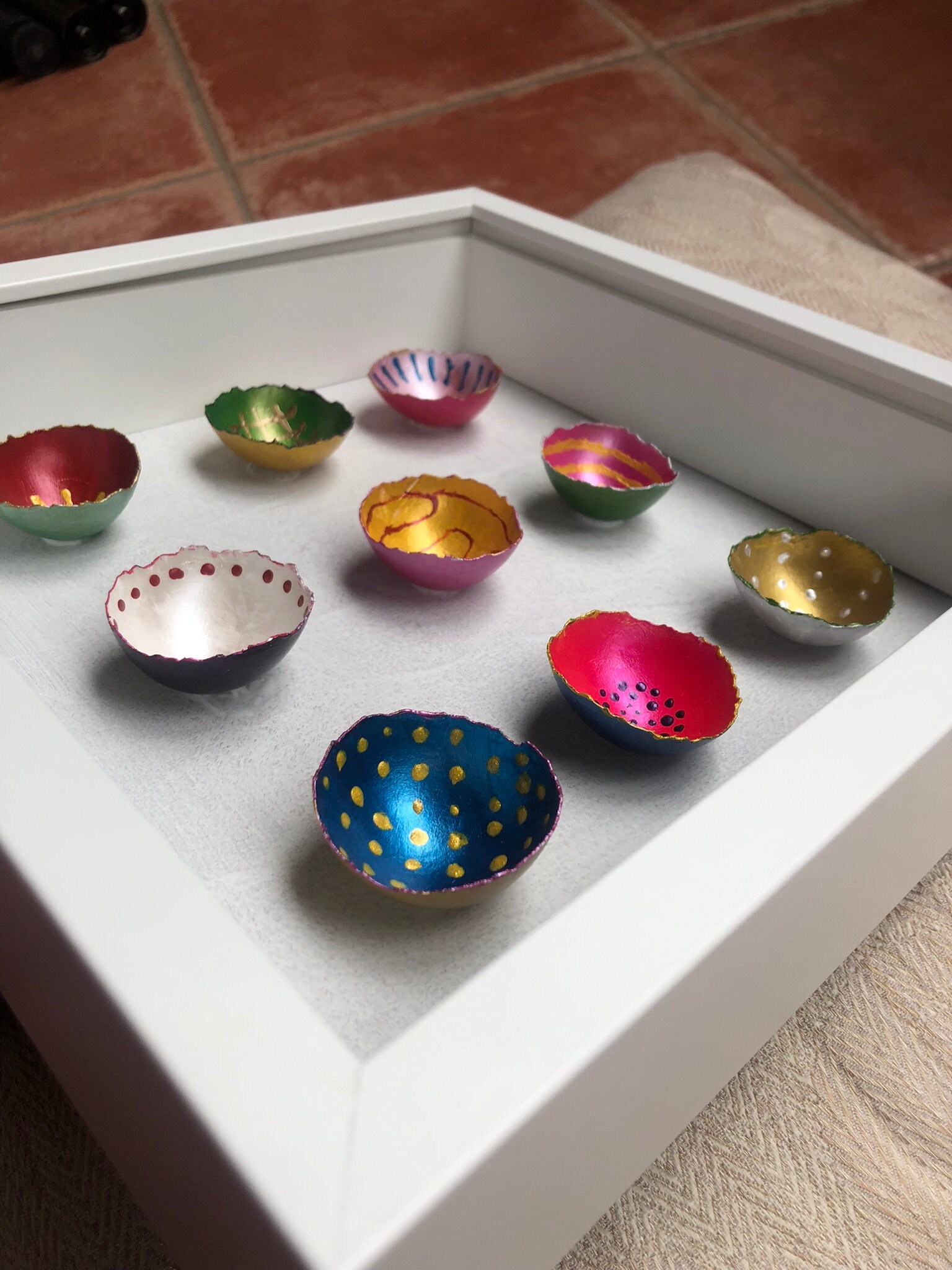 Colorful 3D Egg Shell Artwork in Deep Frame Box - Etsy