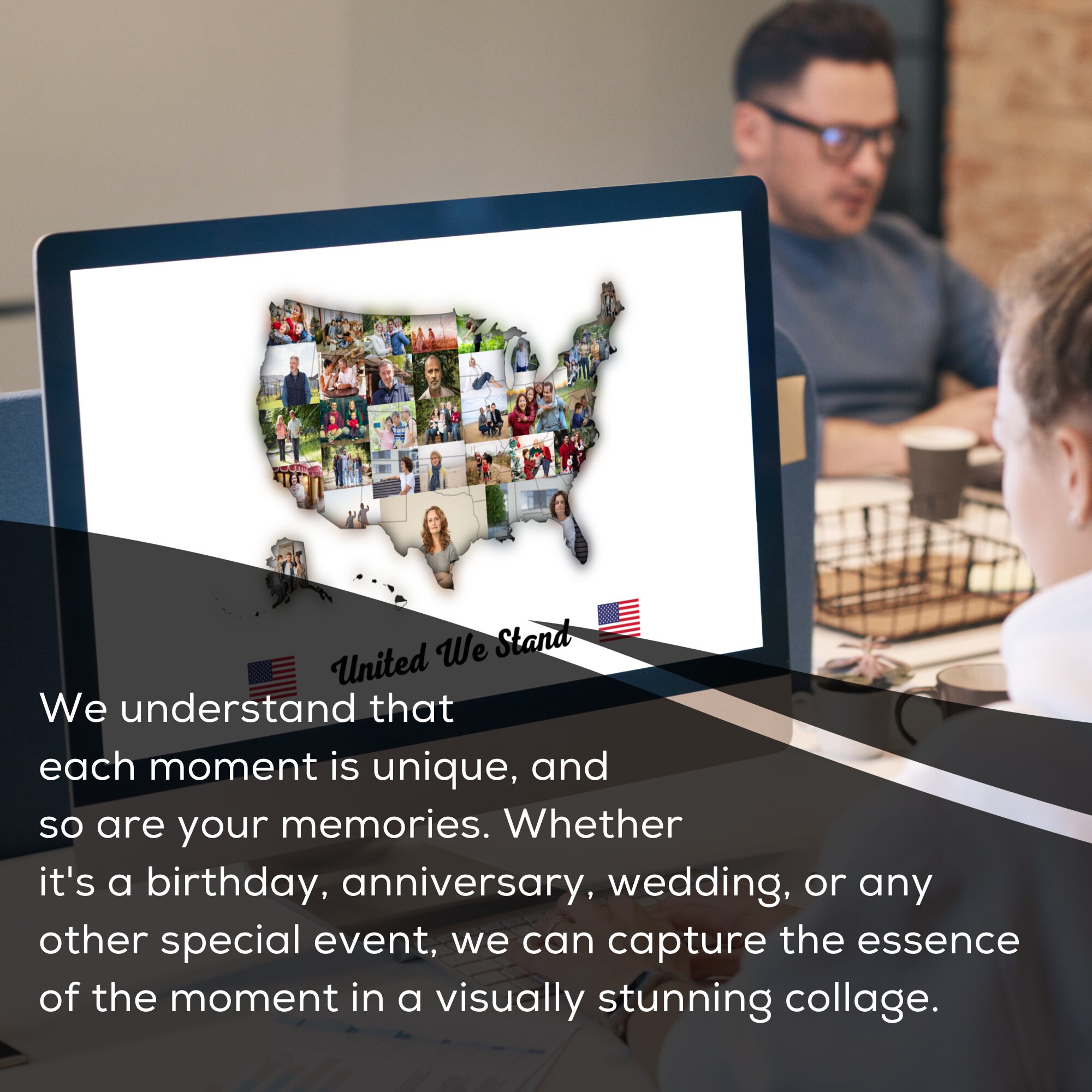 Custom USA Map Photo Collage - Etsy