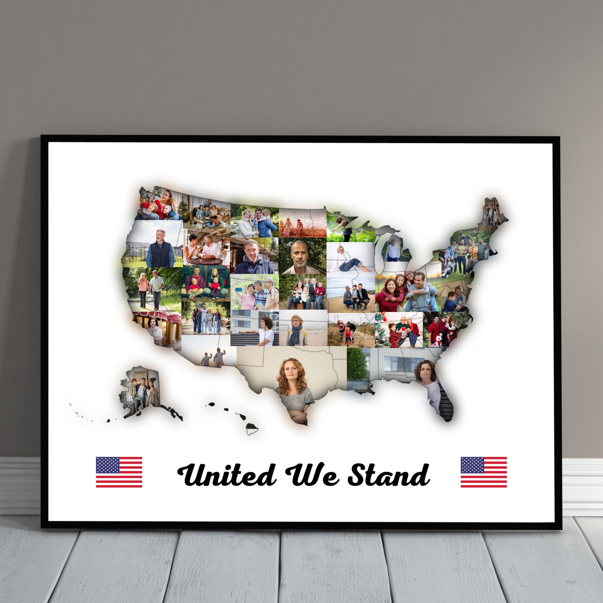 Custom USA Map Photo Collage - Etsy