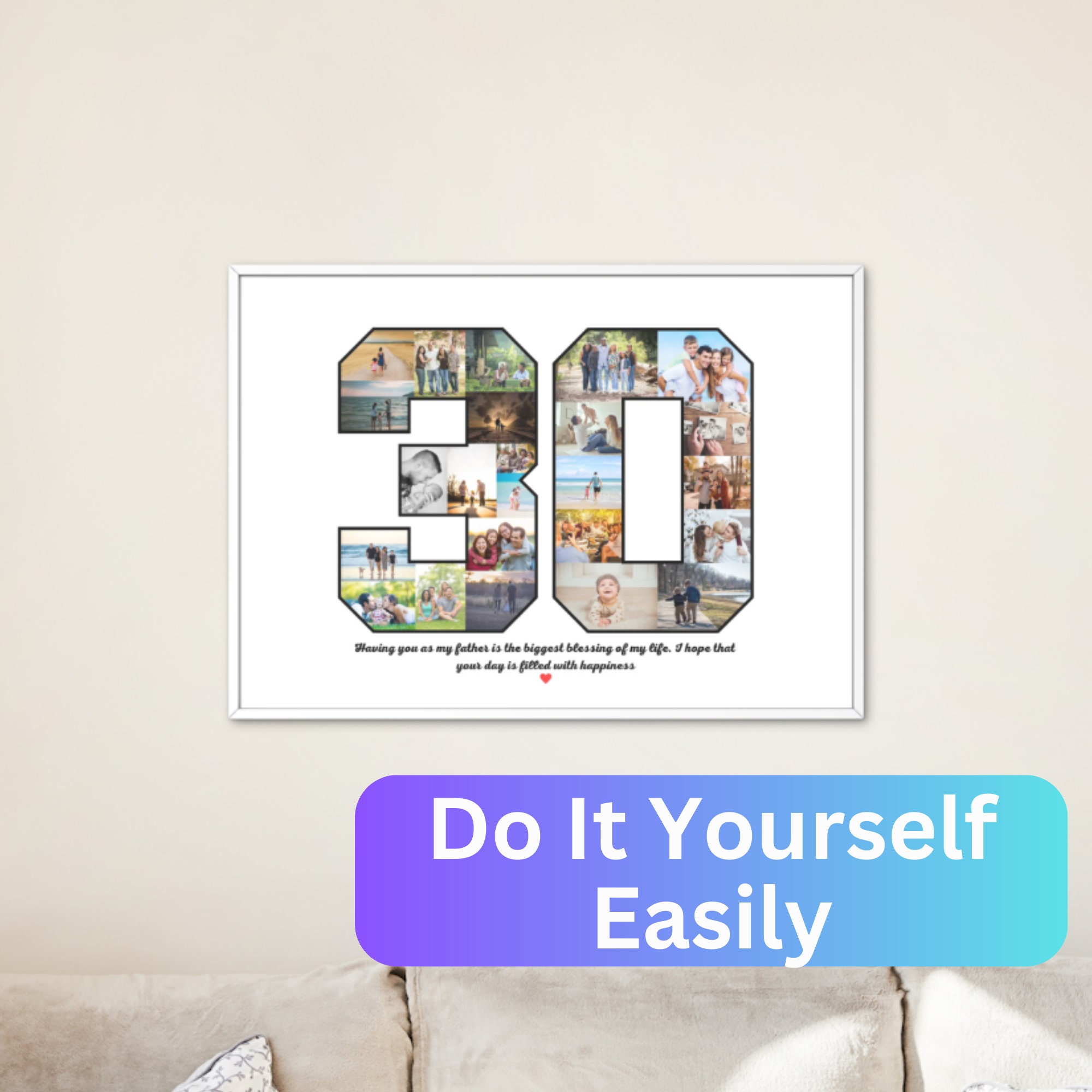 30th Birthday Photo Collage Template Editable Template - Etsy