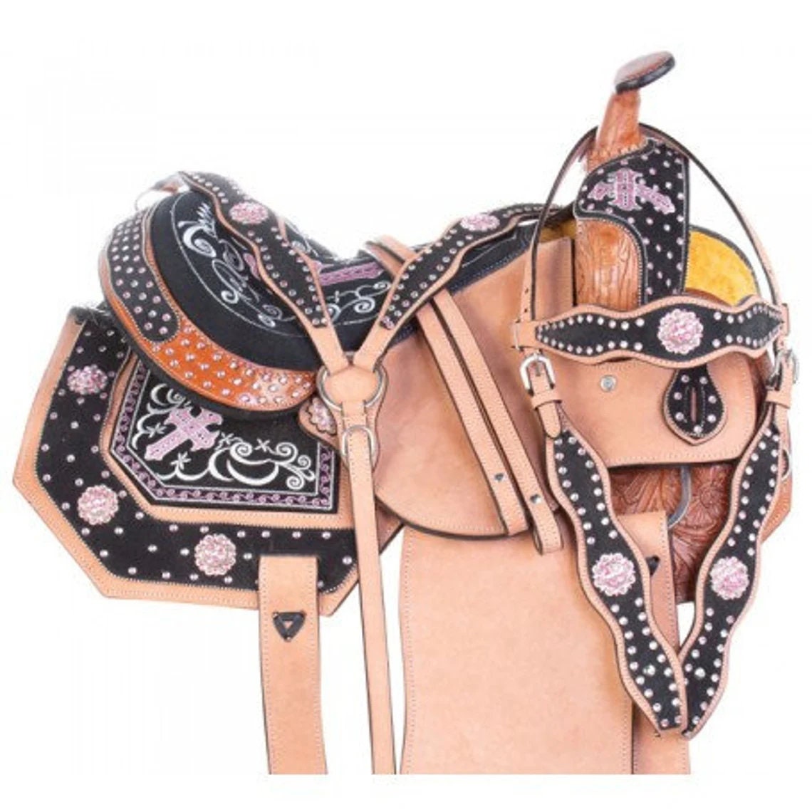Leather Western Barrel Racing Horse Saddle Tack Set Magical Equestrian ...