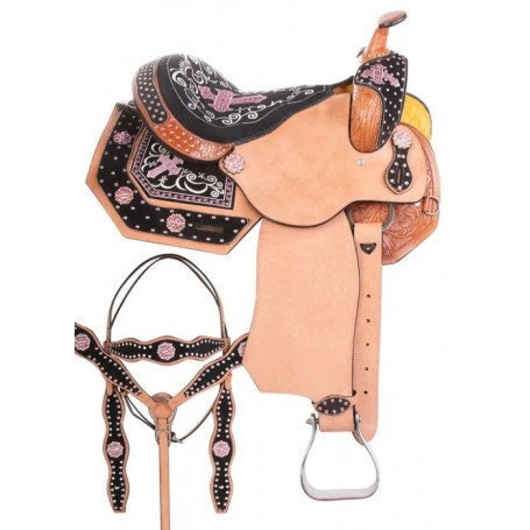 Leather Western Barrel Racing Horse Saddle Tack Set Magical Equestrian ...