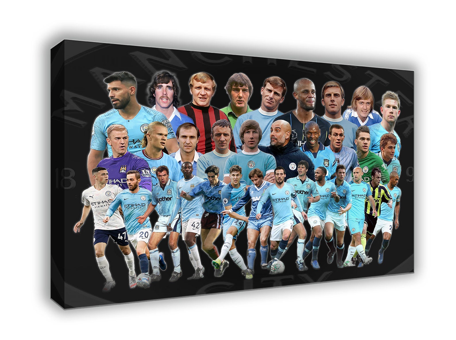 Manchester City FC - All Time Legends - Wall Hanging Box Canvas ...