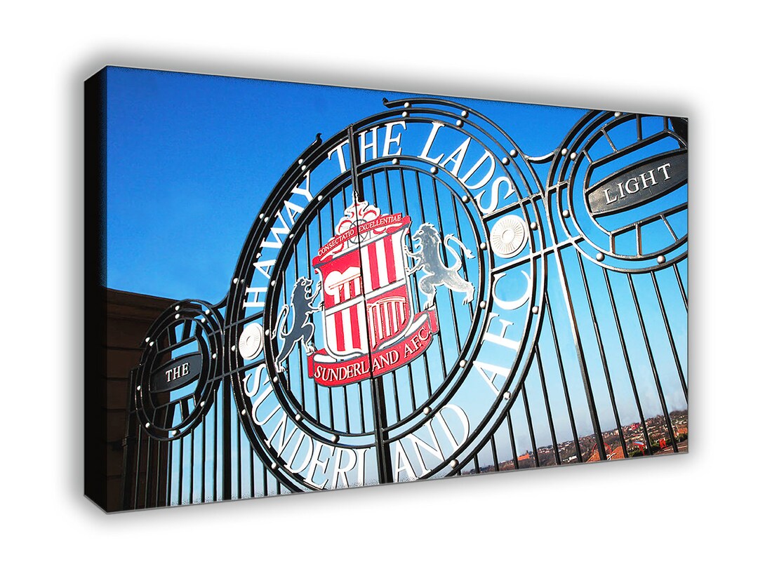 Sunderland Wall Art Stadium of Light Gates Wall Hanging Box Canvas ...