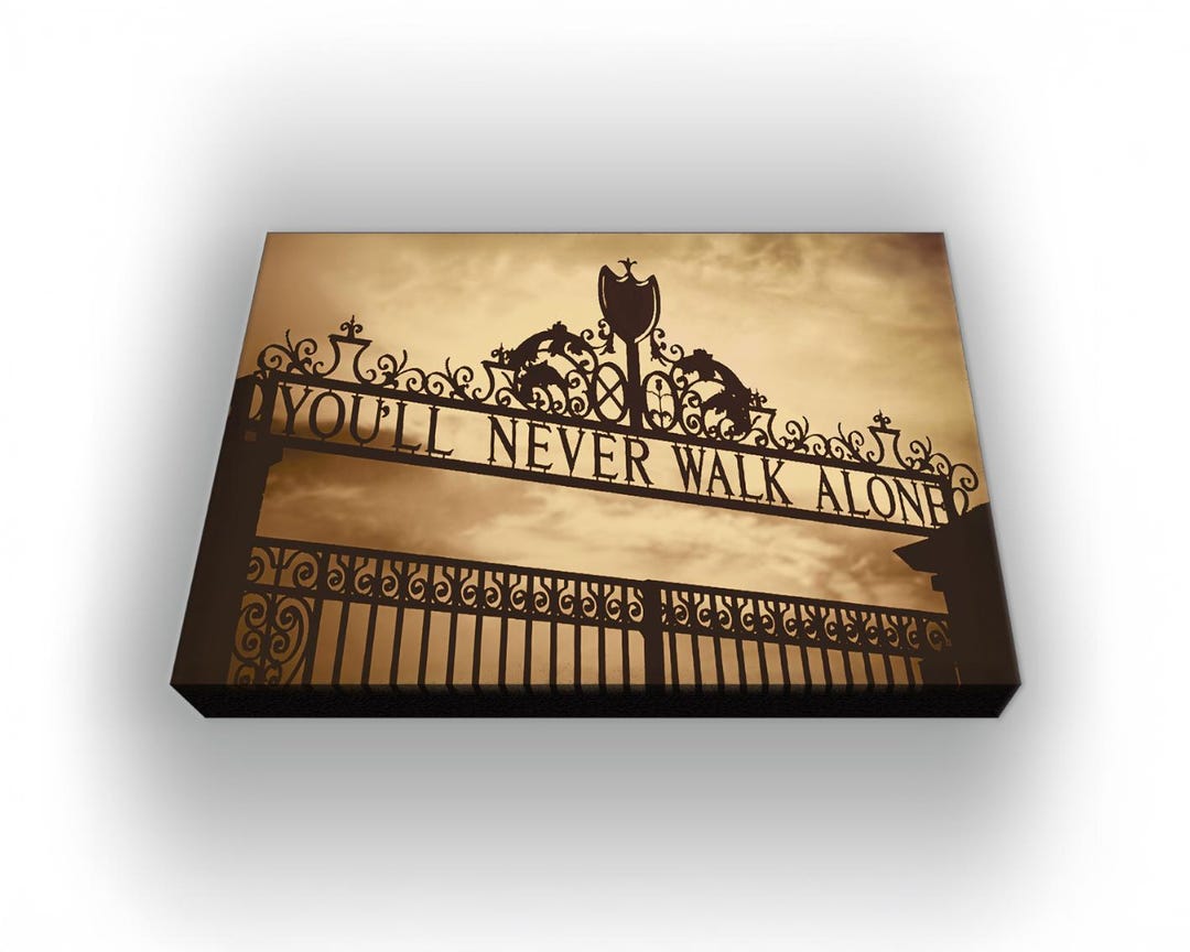 LIVERPOOL, Shankly Gates Golden Sky, Wall Canvas, Picture, Print, Art ...
