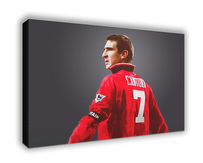 MANCHESTER UNITED, Eric Cantona "7", Wall Canvas, Picture, Print, Art ...