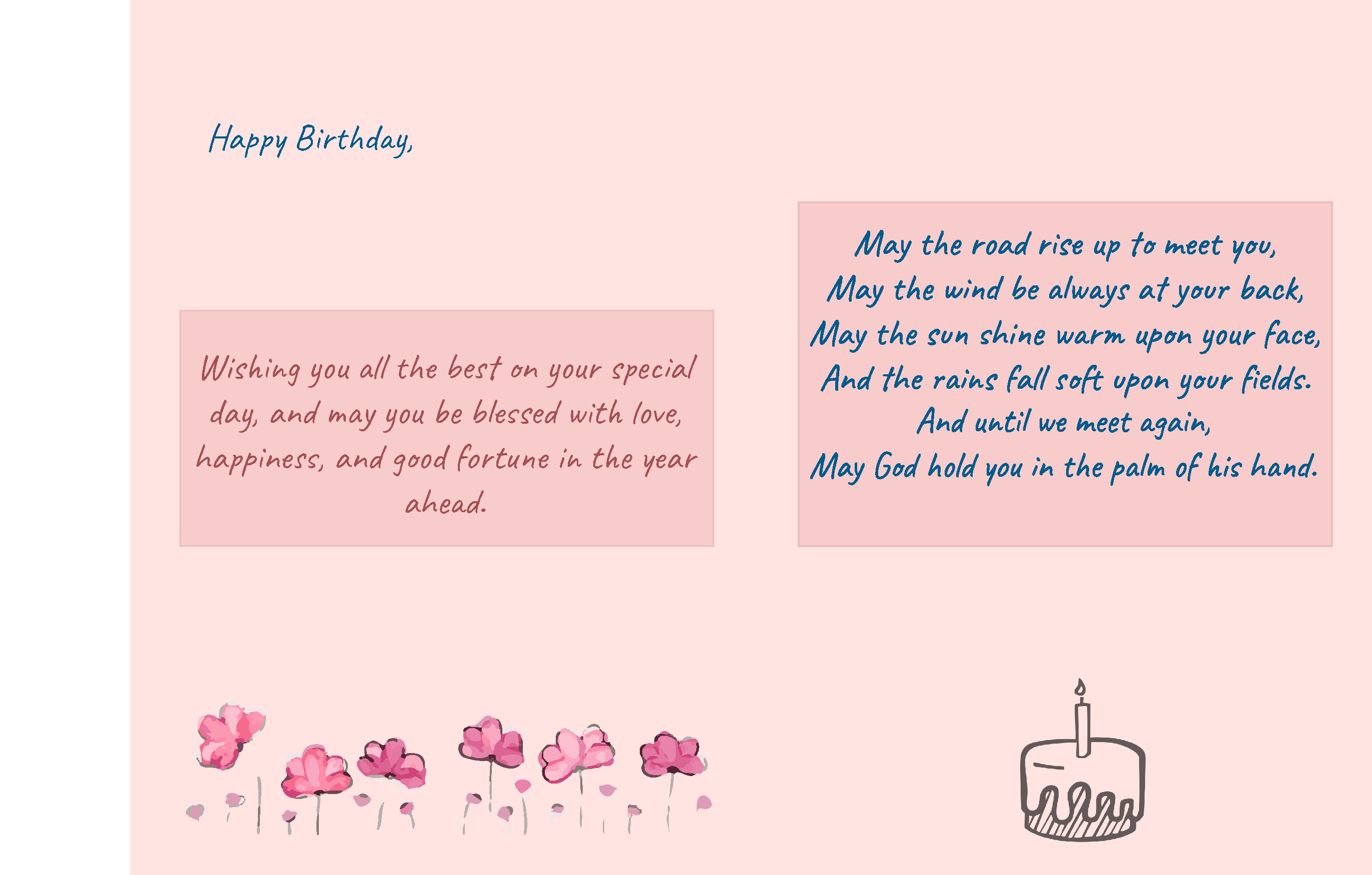 Birthday Card, Printable Birthday Card, Irish Poem - Etsy