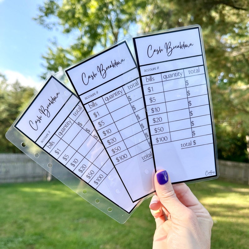 Cash Breakdown Tracker - Etsy