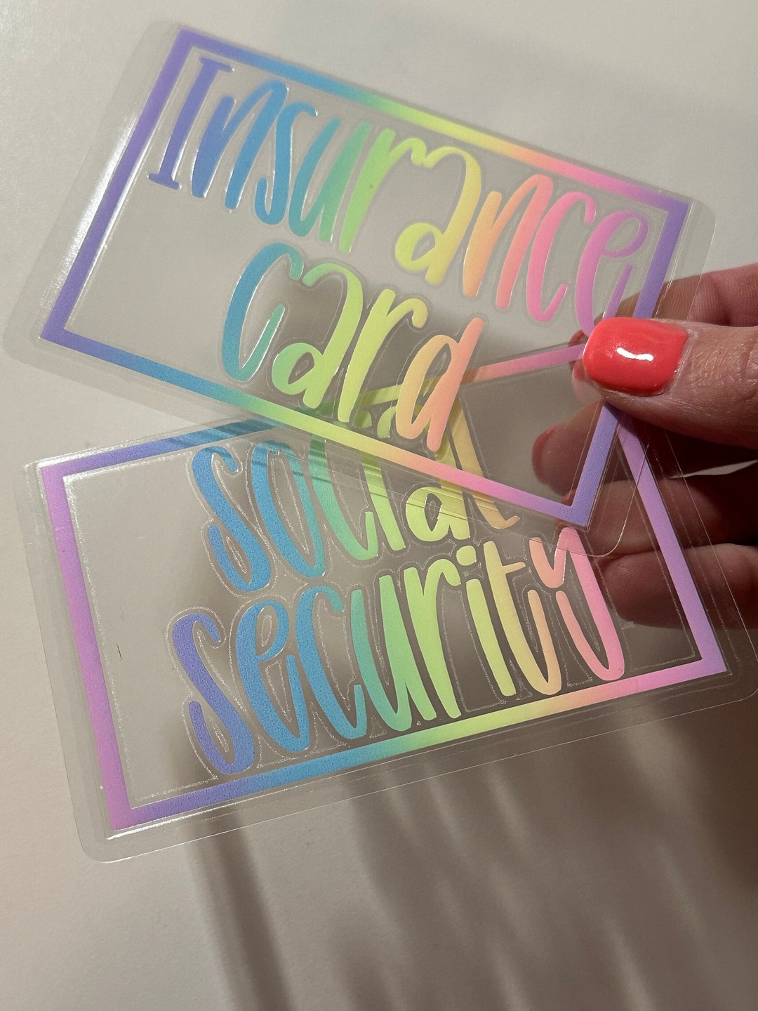 Card Holder Laminated Envelopes Insurance Card Social Security - Etsy