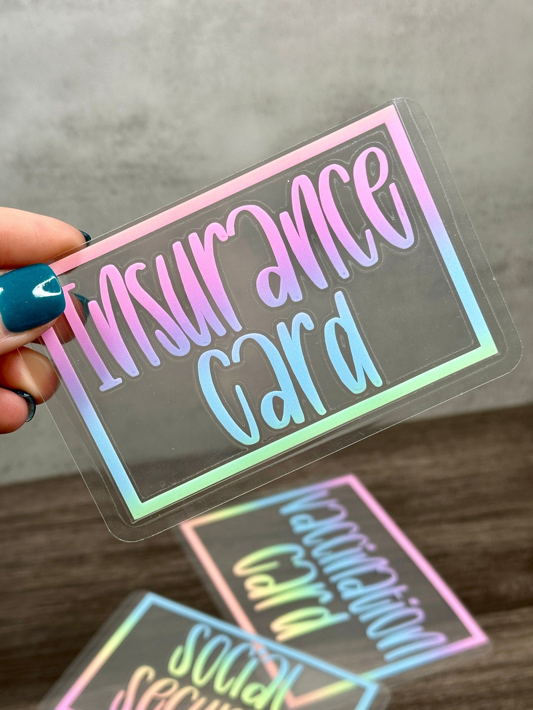 Card Holder Laminated Envelopes Insurance Card Social Security Card ...