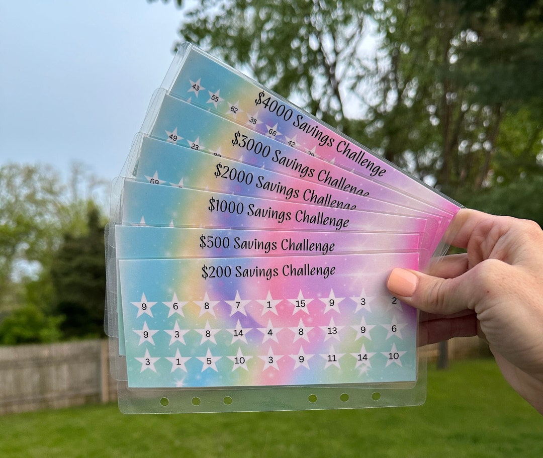Savings Challenge Envelope A6 Rainbow Savings Challenge Tracker ...