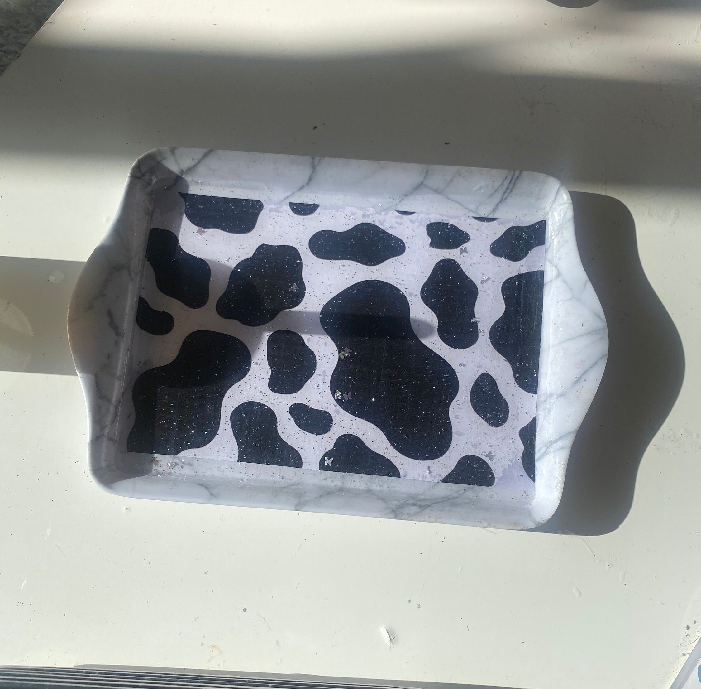 Cow Print Tray - Etsy