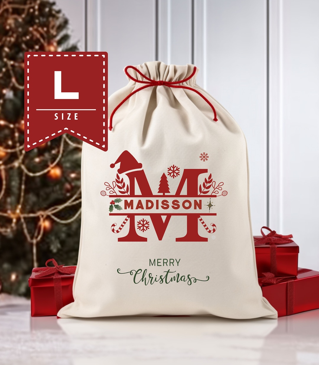 Personalized Christmas Sack, Custom Santa Sack, Personalised Christmas ...