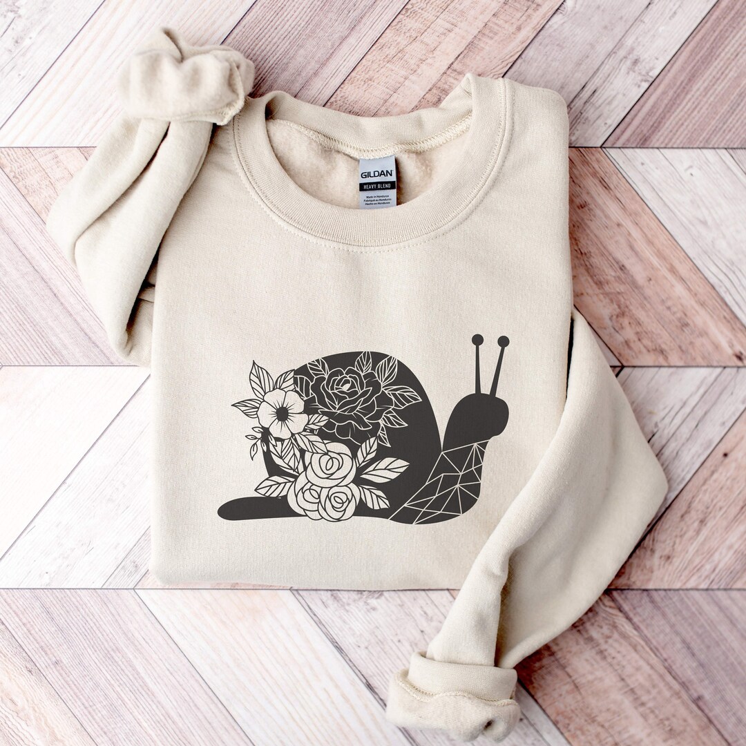 Snail Sweater Cute Snails Flower Sweatshirt Minimalist Boho Style ...