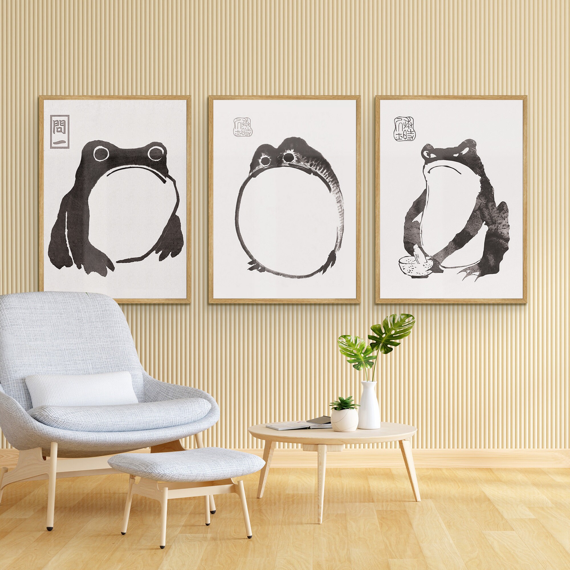 Japanese Frog Matsumoto Hoji Toad Set of 3 Art Print - Etsy