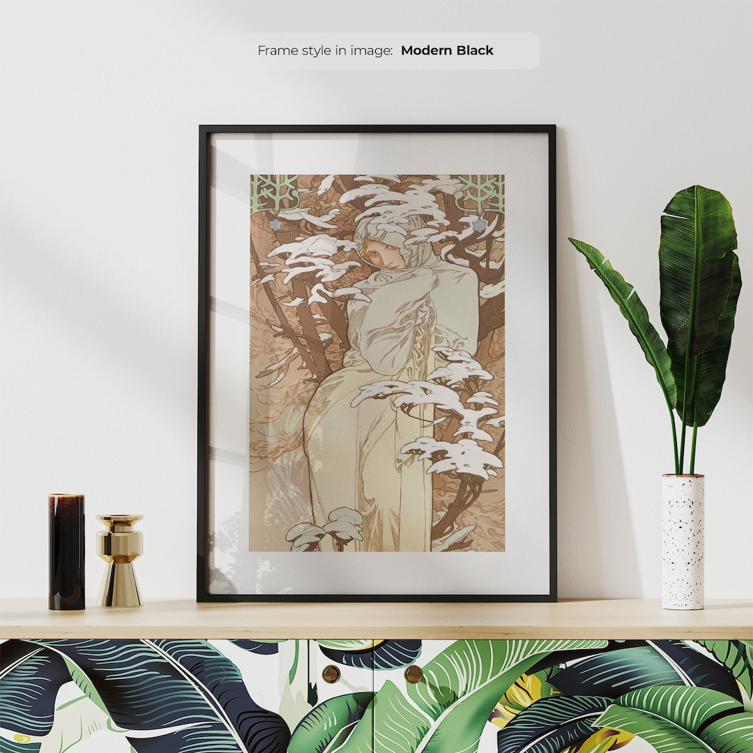 Winter 1900 - Vintage Women Poster | Framed Female Wall Art | Antique ...