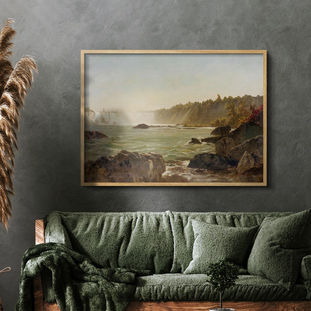 View of Niagara Falls Painting Minimalist Home Wall Art - Etsy