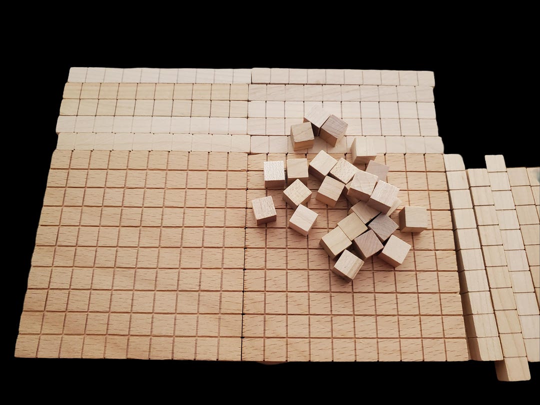 Wooden Place Value Math Manipulatives Flats, Rods and Units - Etsy
