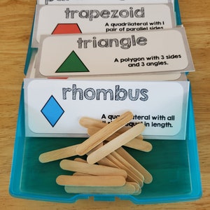 40 Pcs Popsicle Sticks Geometric Shapes Activity - Game - Early ...