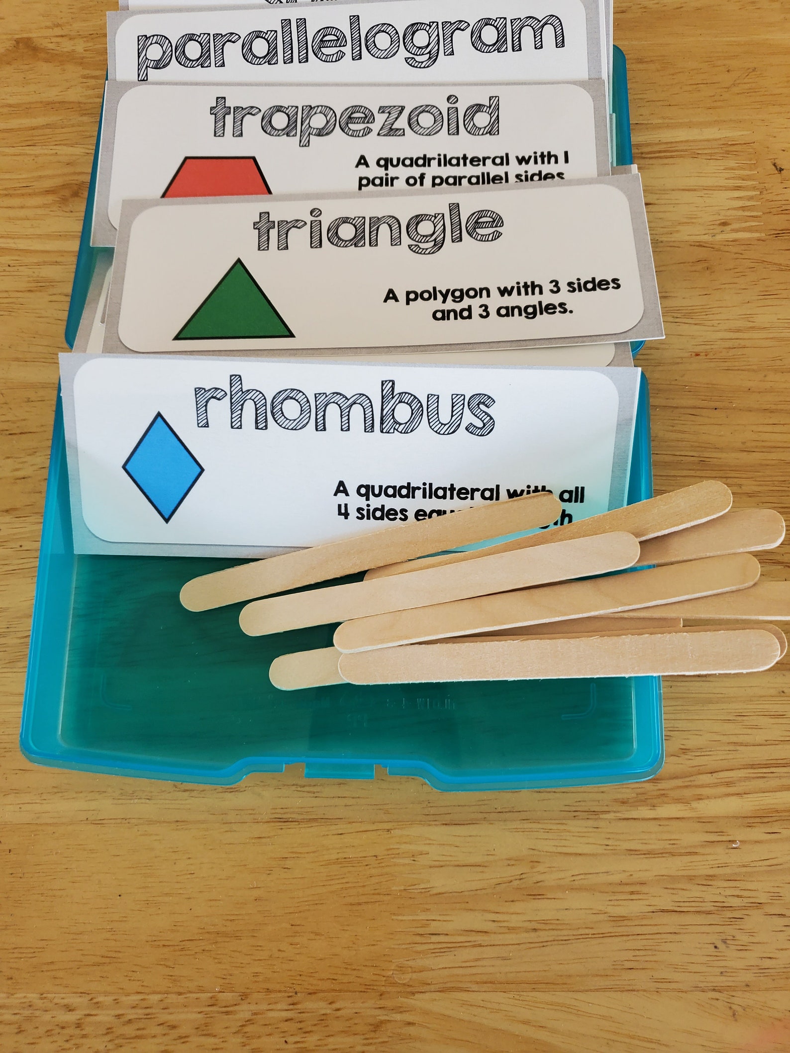 40 Pcs Popsicle Sticks Geometric Shapes Activity - Game - Early ...