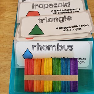 40 Pcs Popsicle Sticks Geometric Shapes Activity - Game - Early ...