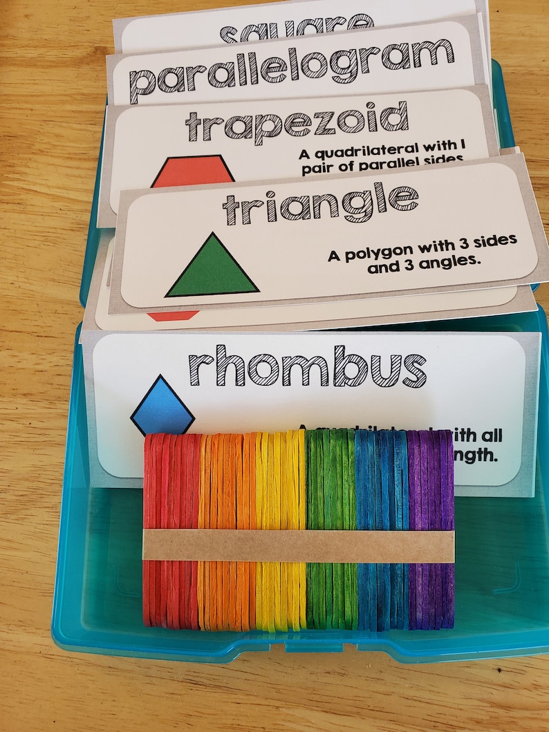 40 Pcs Popsicle Sticks Geometric Shapes Activity - Game - Early ...