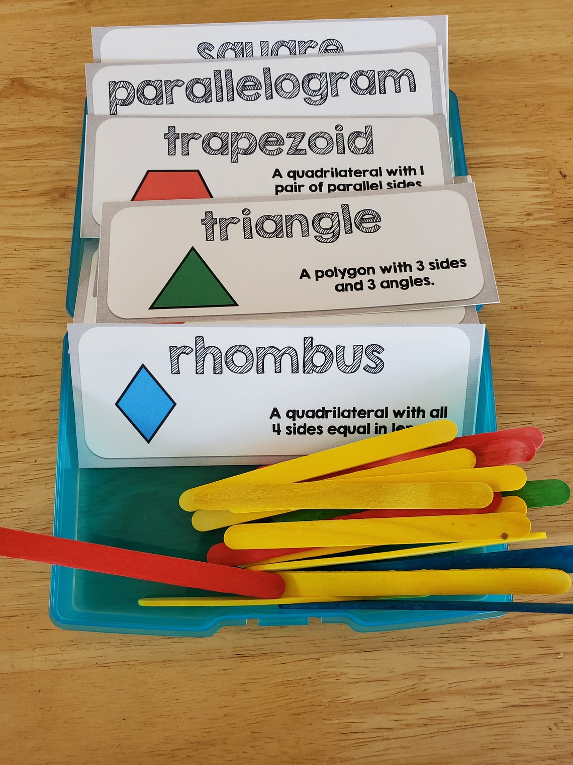 40 Pcs Popsicle Sticks Geometric Shapes Activity Game Early Learning ...