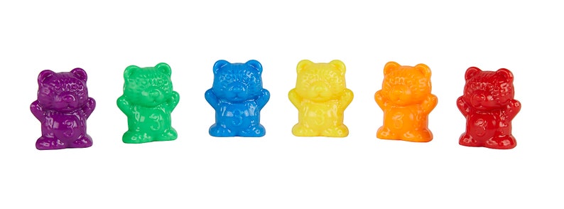 60 Pcs Counting Bear Manipulatives With 50 Cards in a Spiral Bound ...