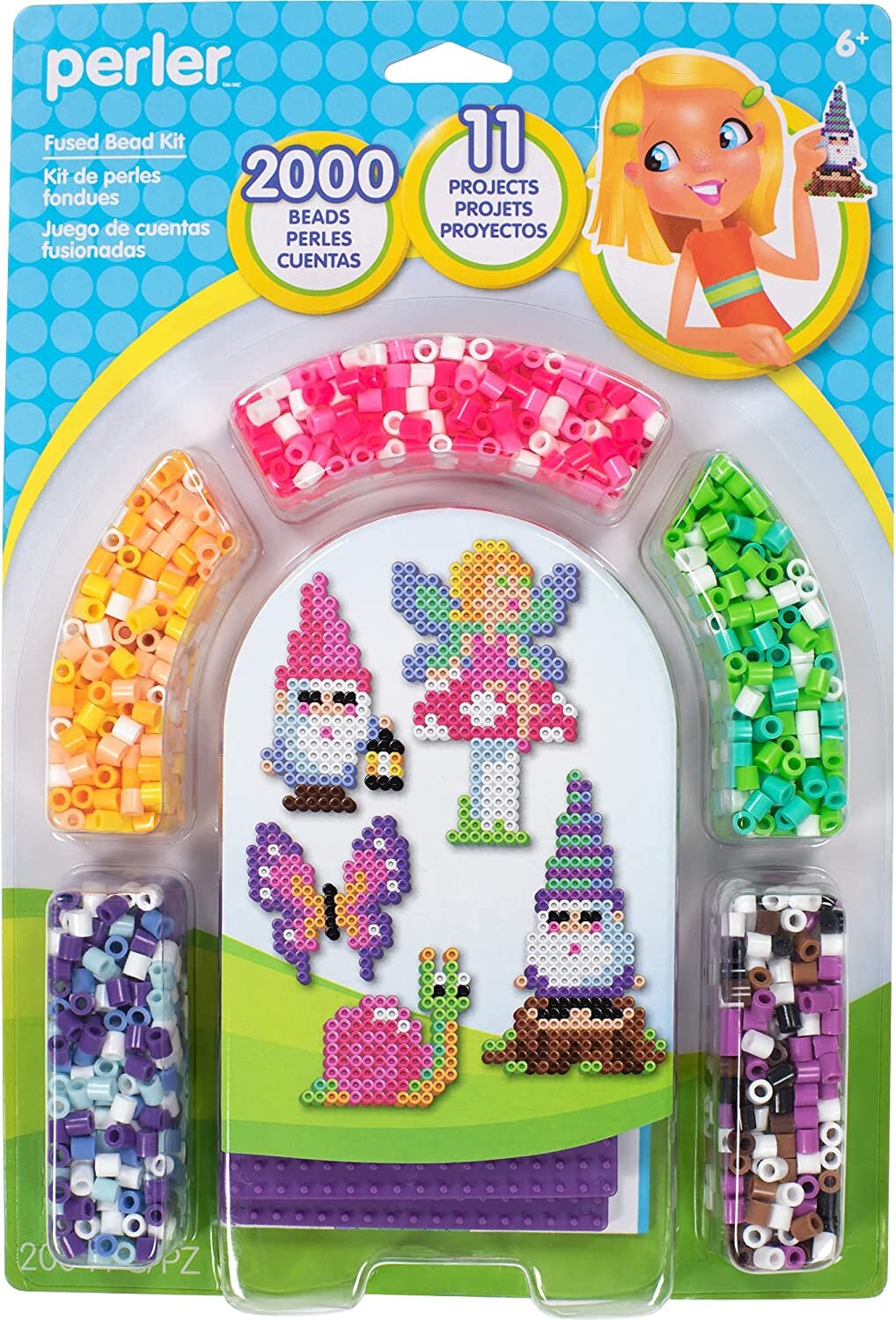 Perler Fantasy Garden Friends Fuse Bead Craft Kit for Kids, Multicolor ...