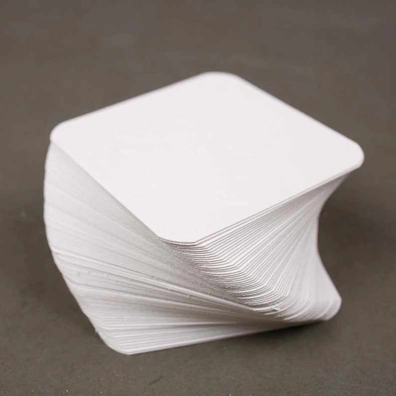 Blank White Tagboard Cards: 2x2 Study Cards, Flashcards (100 PCS) - Etsy