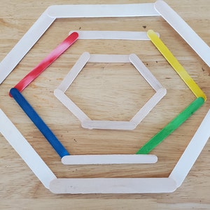 40 Pcs Popsicle Sticks Geometric Shapes Activity - Game - Early ...