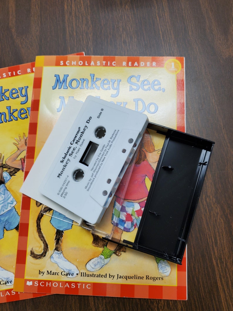 Vintage Monkey See, Monkey Do Book & Cassette - Scholastic Reader - Etsy