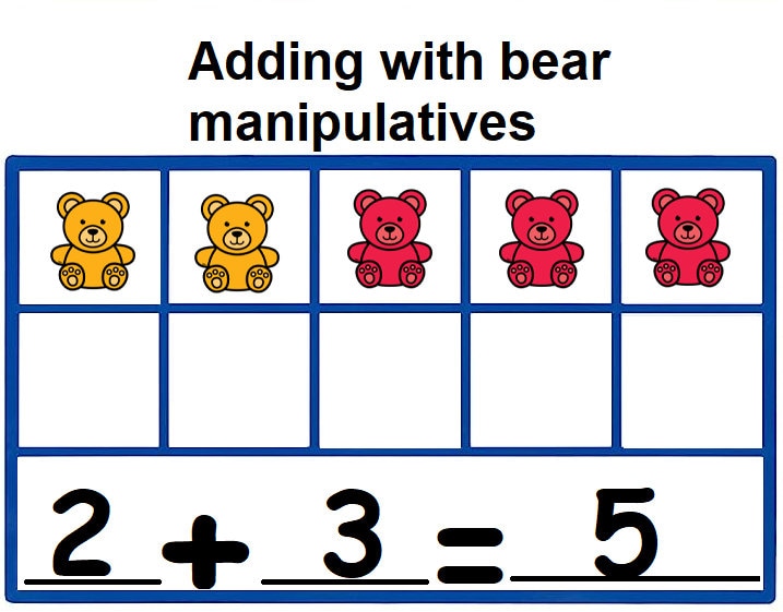 60 Pcs Counting Bear Manipulatives With 50 Cards in a Spiral Bound ...
