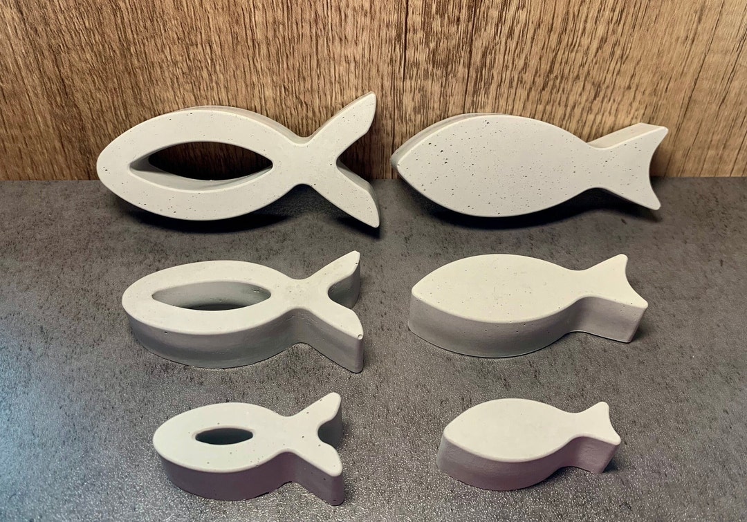 Set of 6 Concrete Fish, Concrete Fish, Faith, Communion, Concrete ...