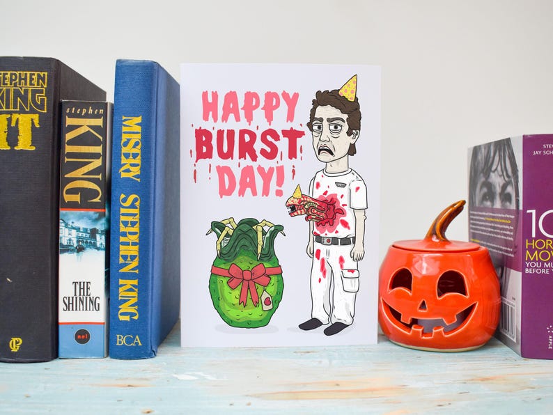 Alien Inspired Birthday Card, Happy Burst Day, Alien Movie, Horror, Sci ...