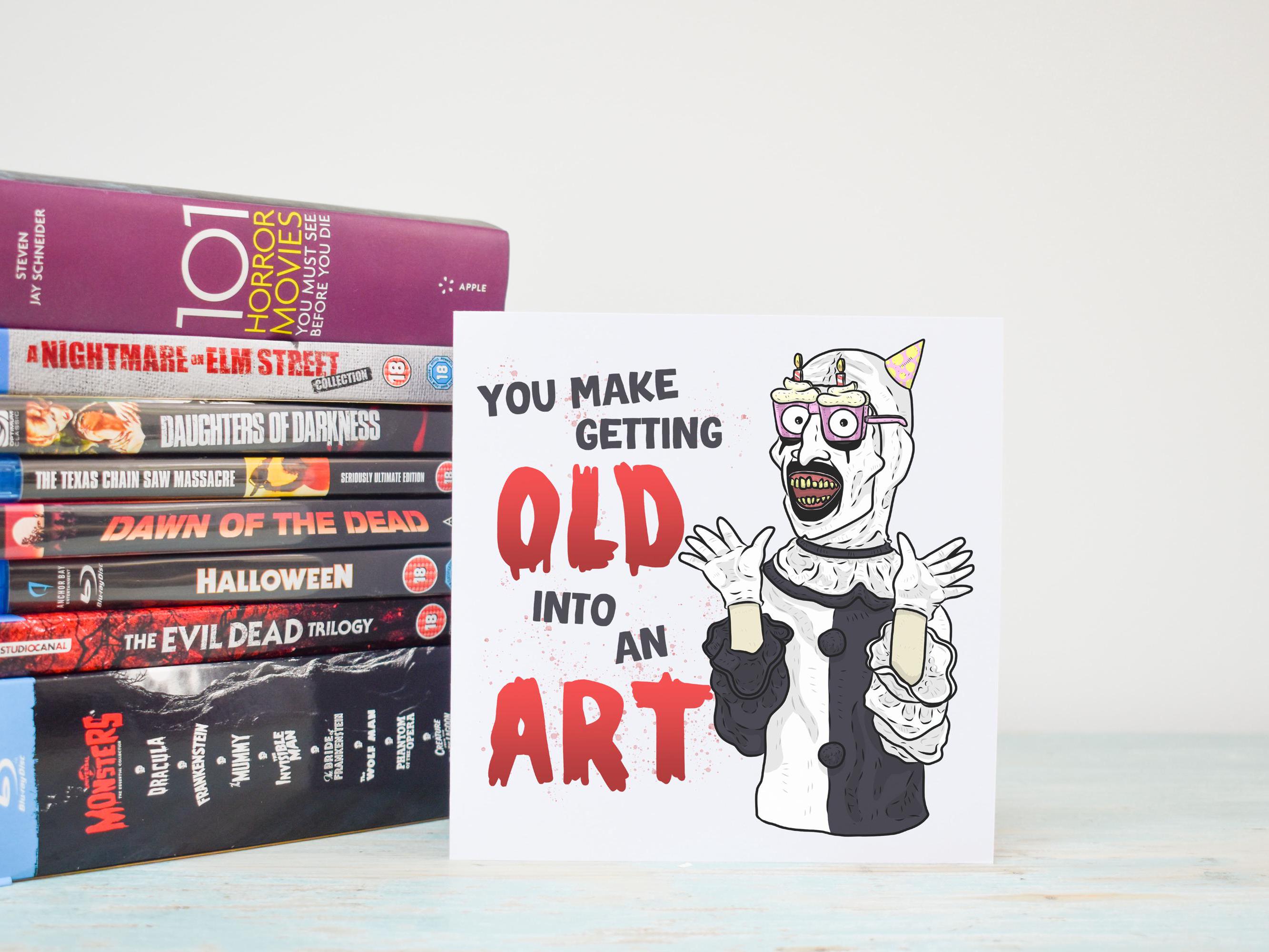 Art the Clown Birthday Card, Terrifier Inspired Card, Horror Birthday ...