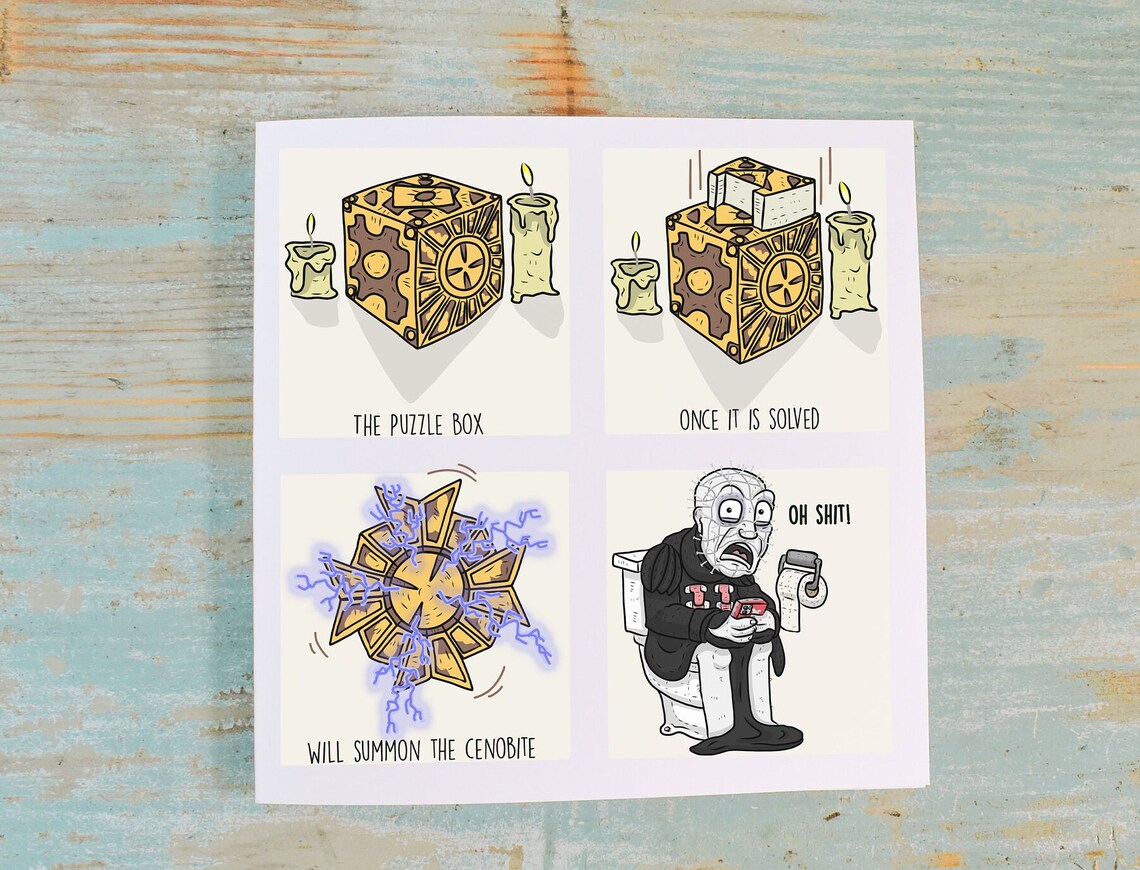 Hellraiser Birthday Card, Hellraiser Card, Horror Movie Card, Pinhead ...
