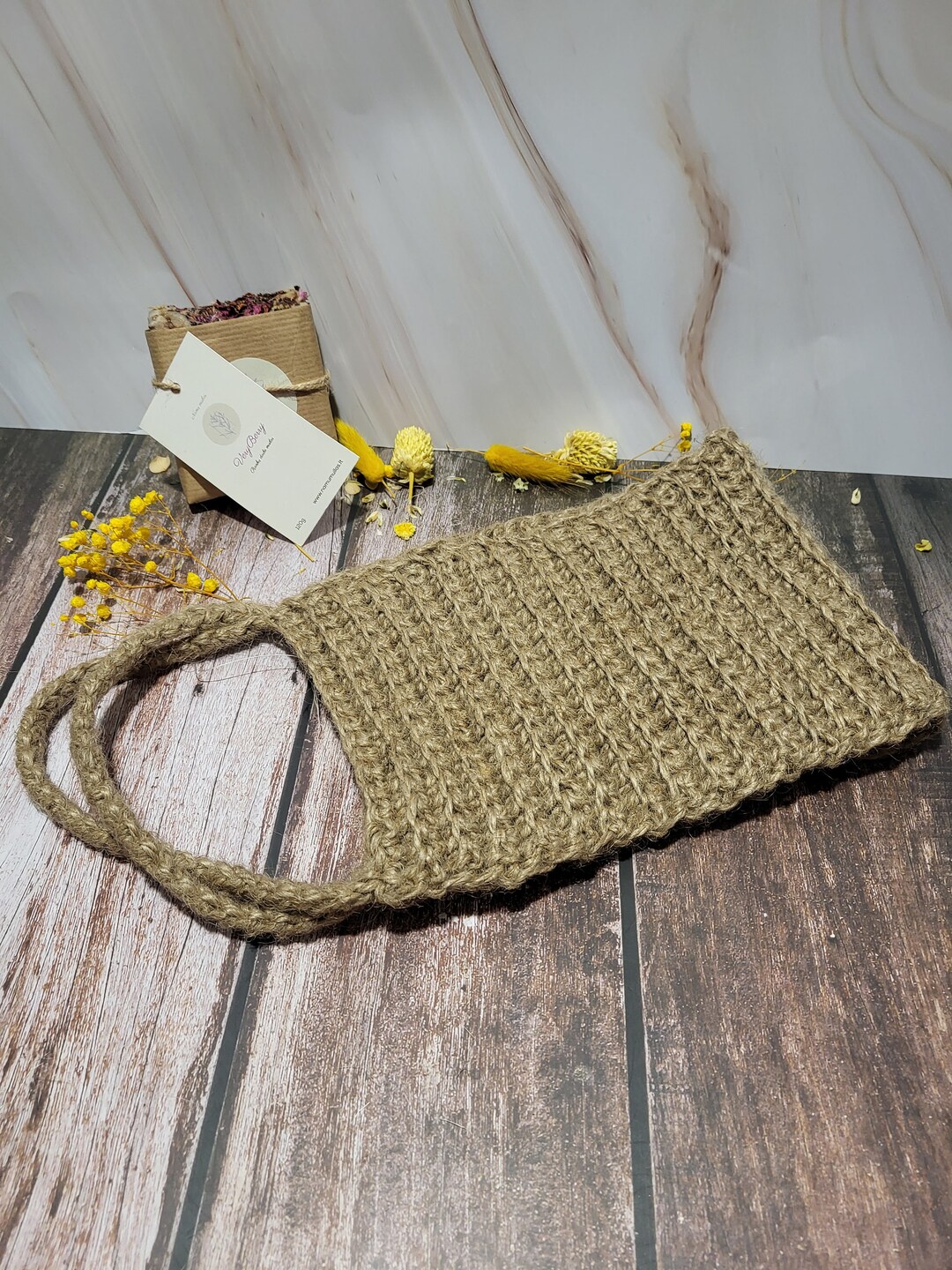 Crocheted Natural Jute Sponge With Handles... - Etsy