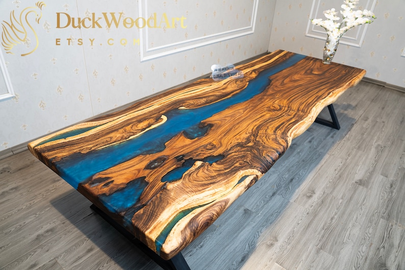 Epoxy Resin Table. Table Made of Wood and Epoxy. Unique Dining Table ...