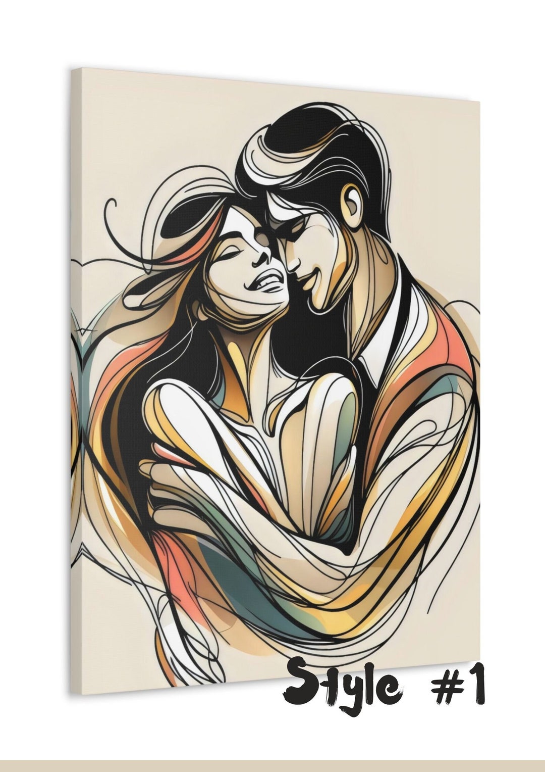 Woman Man Canvas Couple Canvas Embrace of Passion Lovers Canvas Eternal Embrace Canvas Printed ...