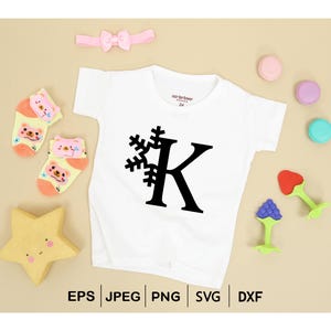 Snowflake Alphabet Monogram Svg, Split Monogram Alphabet Svg, Snowflake ...