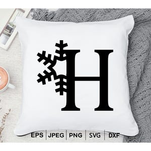 Snowflake Alphabet Monogram Svg, Split Monogram Alphabet Svg, Snowflake ...