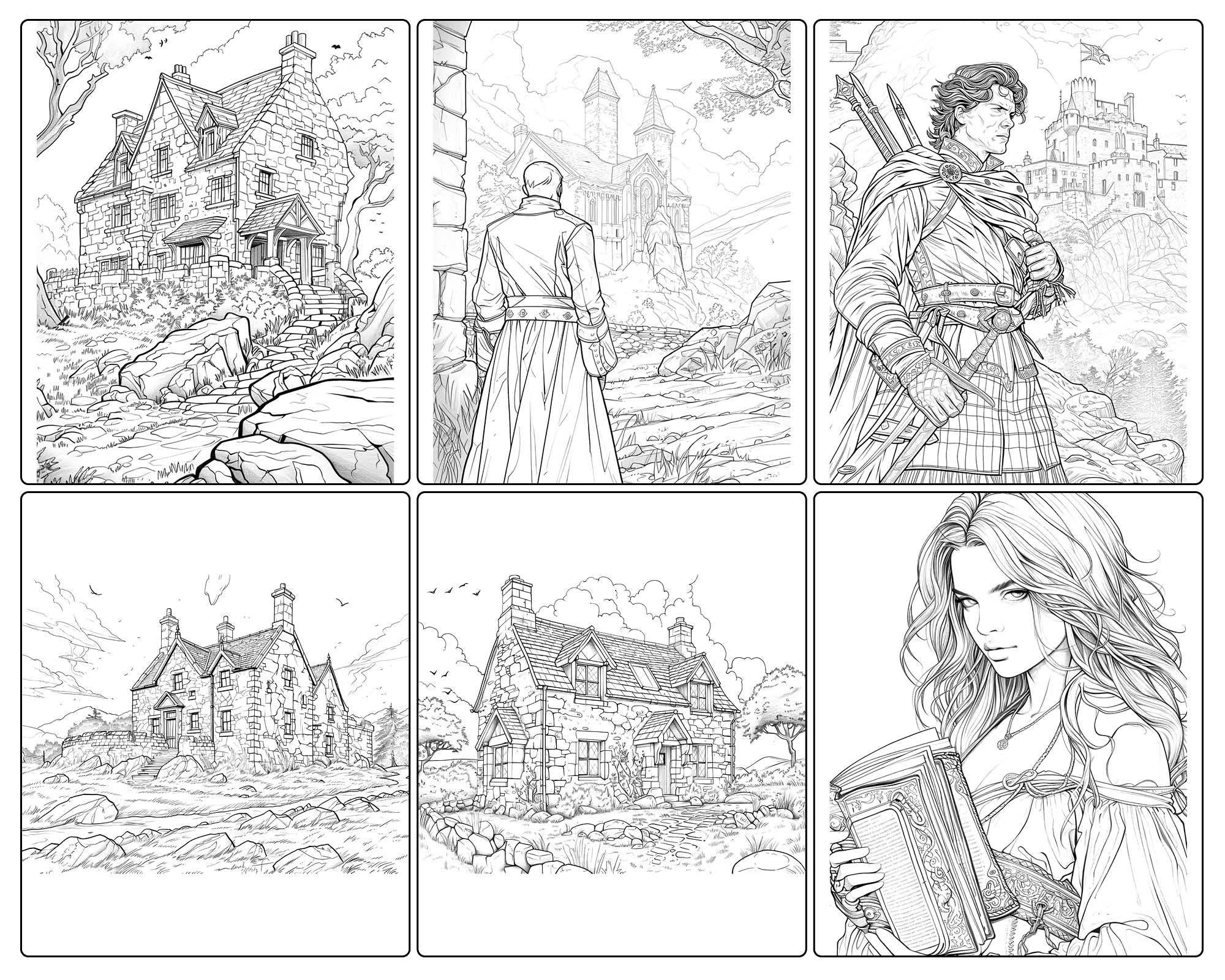 Outlander Coloring Book: Scotland Inspired Designs (59 Printable Pages ...