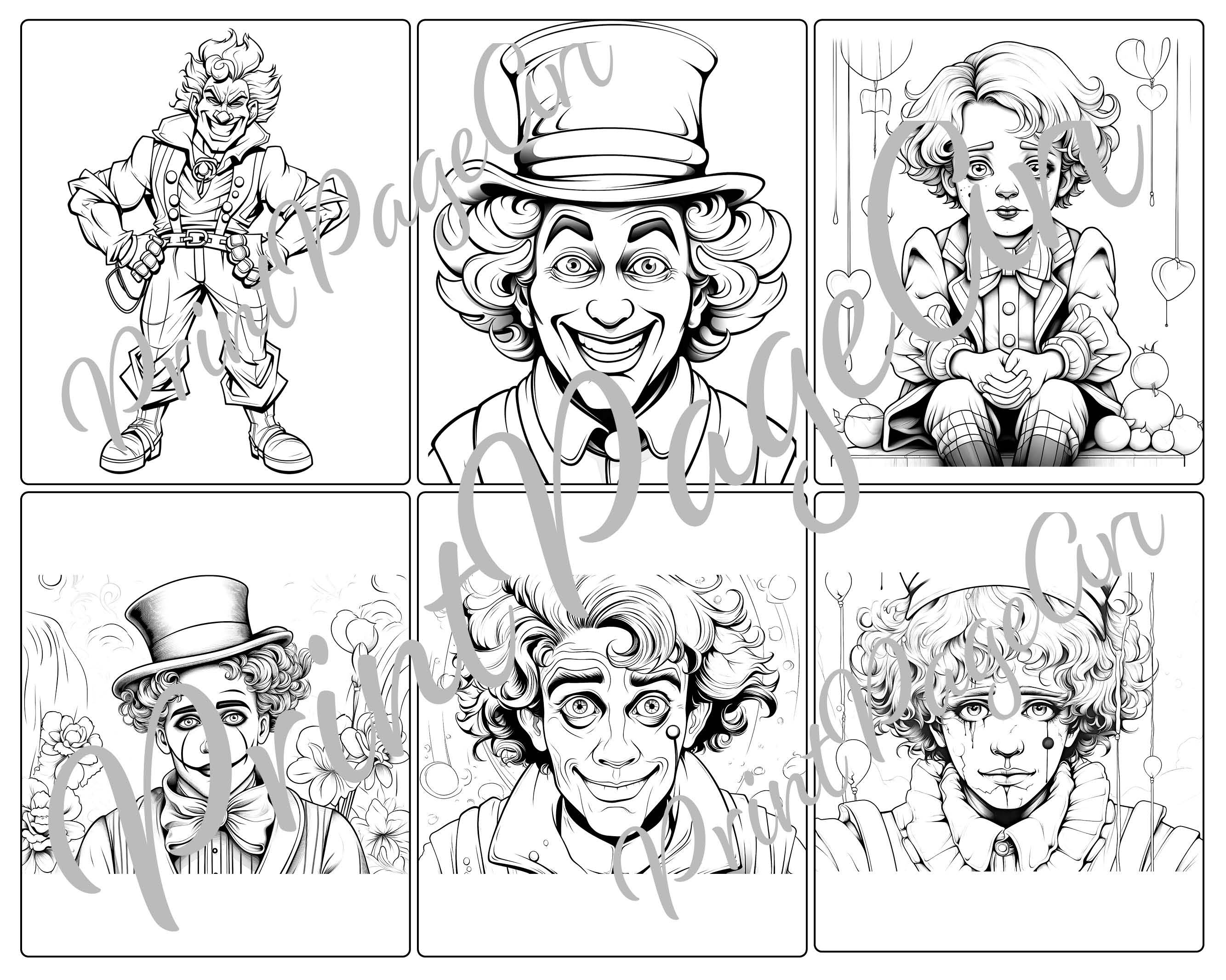 Clown Family Printable Pages Circus Theme Comedy Show Coloring Book ...